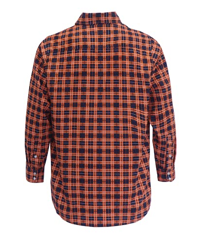 TICOMELA FR Shirt for Men Flame Resistant Shirts 6.5oz Light Weight Orange/Black Plaid Men's Fire Retardant Snap Shirts