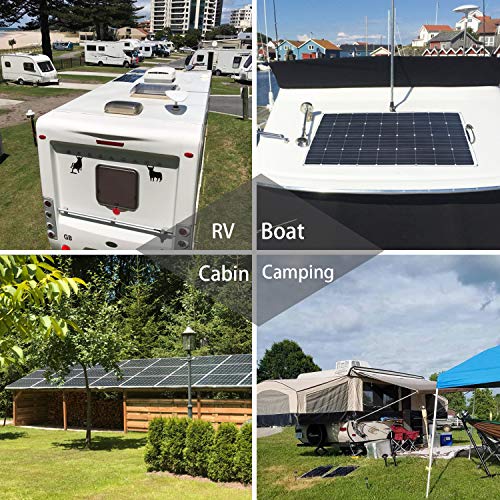 XINPUGUANG Solar Panel 12V 200W System Kit 100W Flexible Solar Panel Monocrystalline Battery Charger with Extension Cable 20A Charge Controller Power for RV Boat Cabin Car Trailer(200W-1)