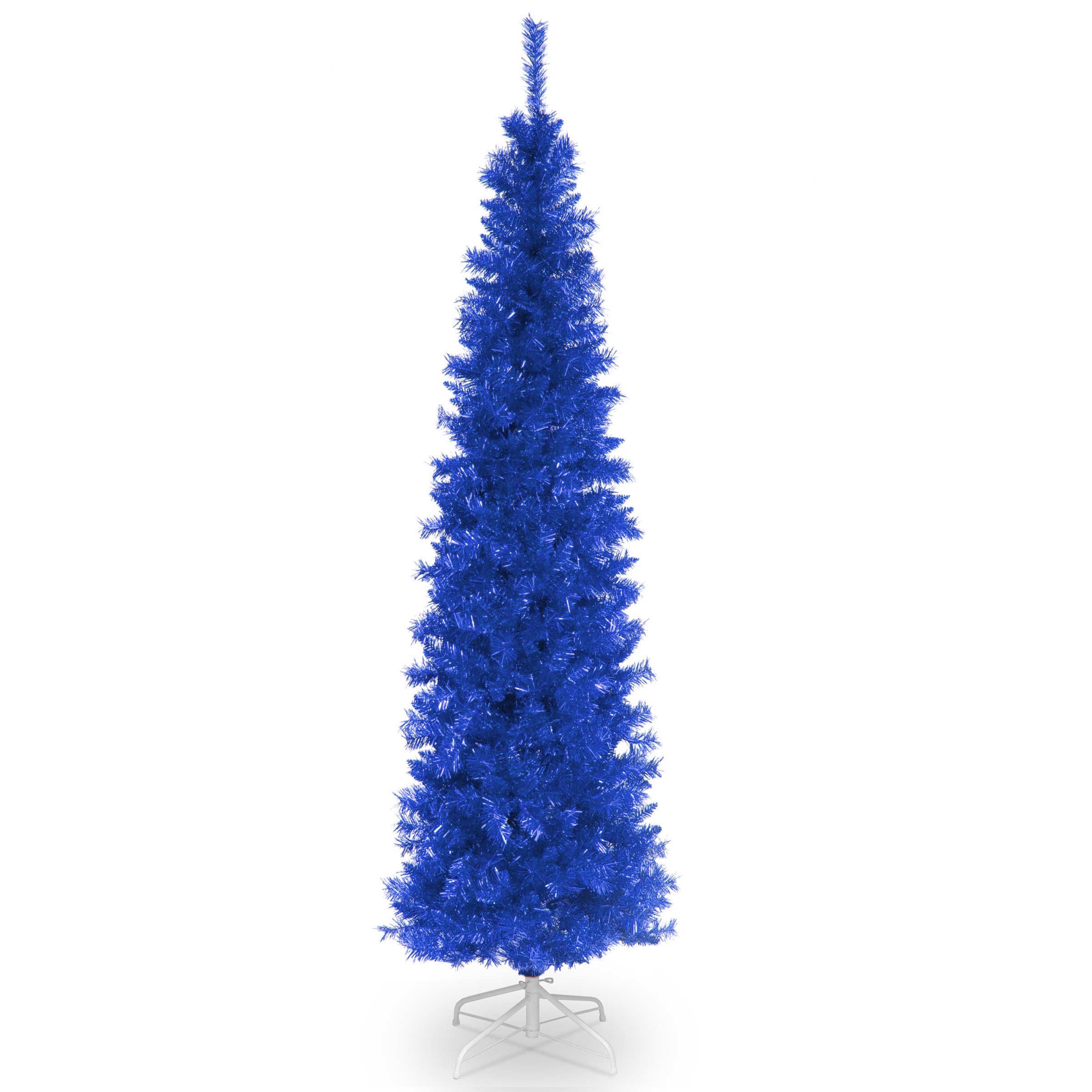 National Tree Company Artificial Christmas Tree, Blue Tinsel, Includes Stand, 6 feet