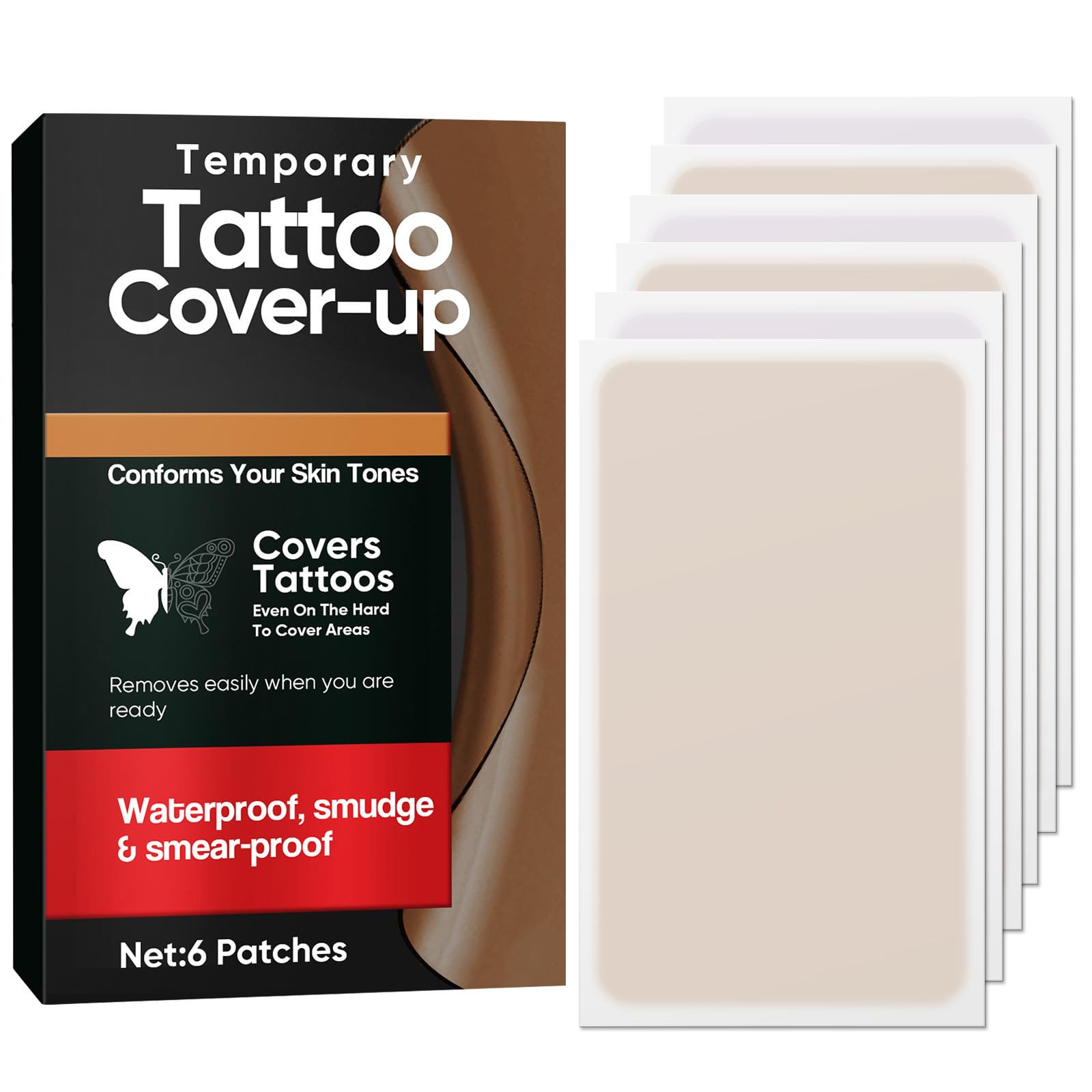Parrots Treasure Tattoo Cover Up Patch, Waterproof Invisible Concealer Tape, Professional Skin Concealer Patch for Cover Scar, Tattoo, Dark Spots, Vitiligo, Birthmarks