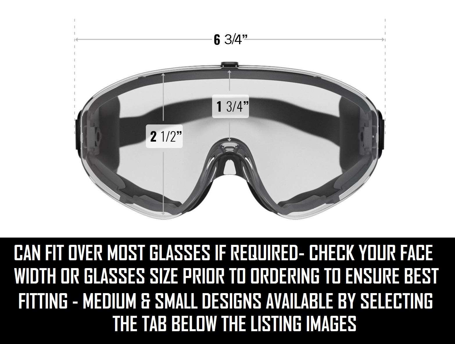Protective Equip Safety Goggles Over Glasses - Lab Safety Goggles For Eye Protection - Scratch Resistant Clear Safety Goggles Anti Fog-for Men & Women(large)