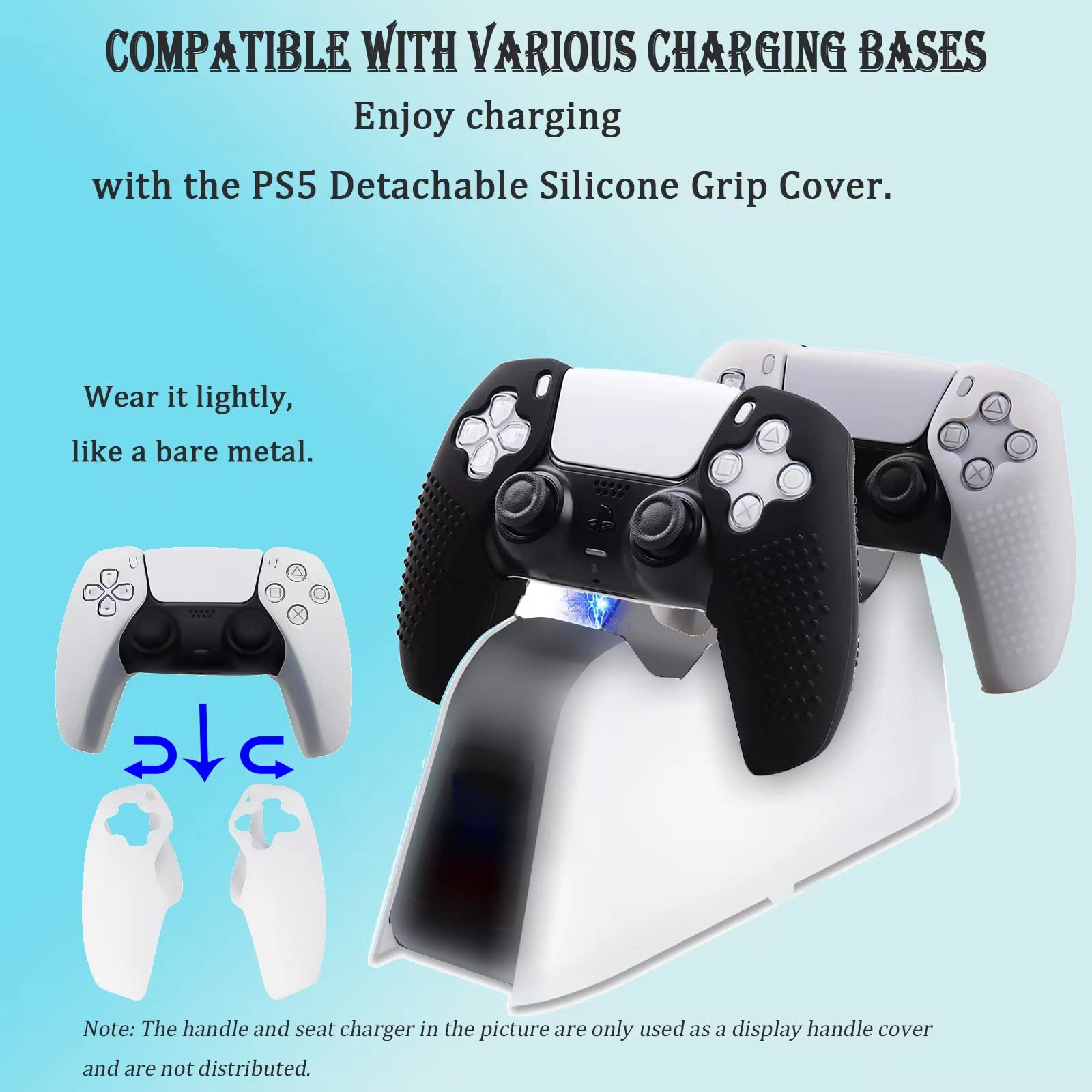 Toxxos PS5 handle split silicone protective cover particle anti-fall non-slip protective cover ps5 handle silicone cover (white)