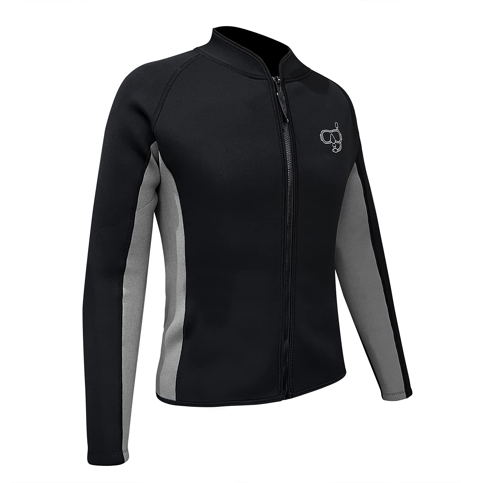 PZZMY Wetsuits Top Women Men 3mm Neoprene Suits Wetsuit Jacket Front Zipper Long Sleeve Wet Suits Jacket Men for Surfing Canoeing Paddle Boarding Scuba Diving Jacket Men