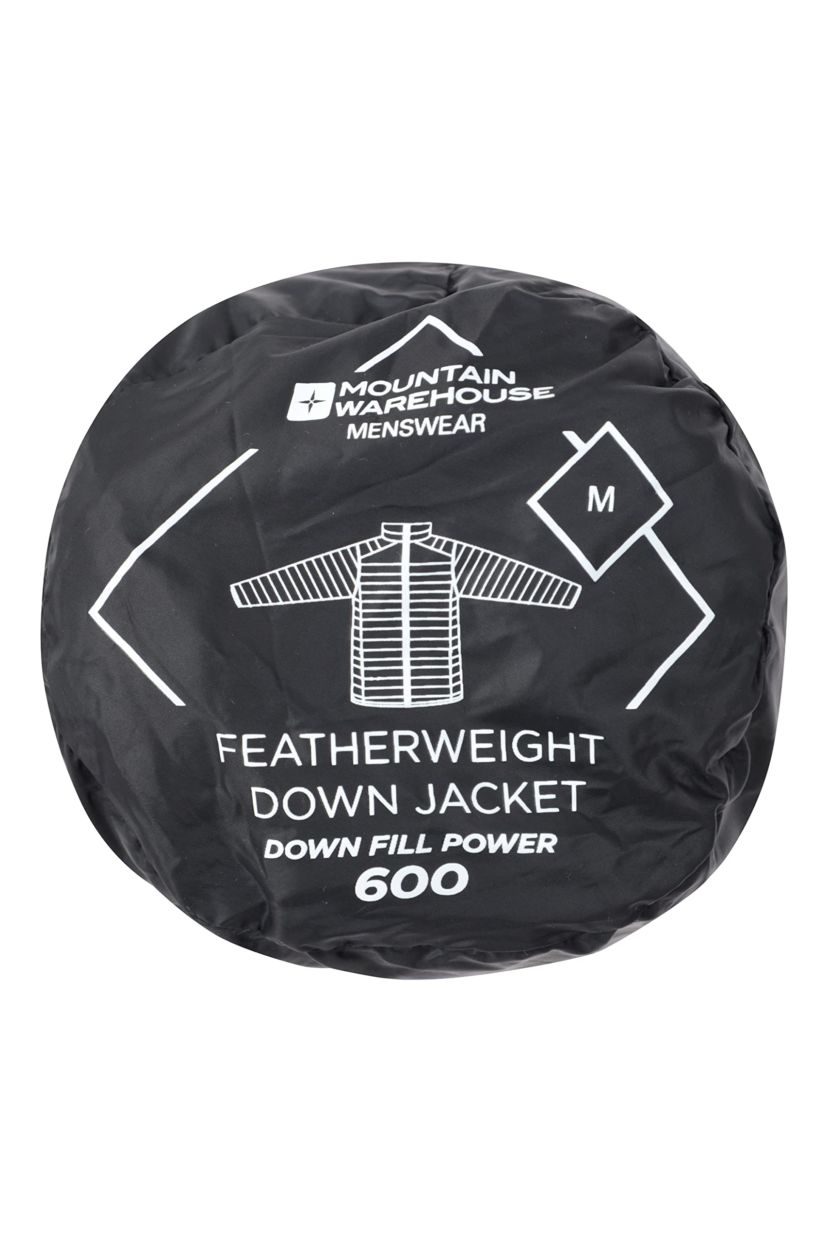 Mountain Warehouse Featherweight Mens Down Jacket - Raincoat Black 3X-Large