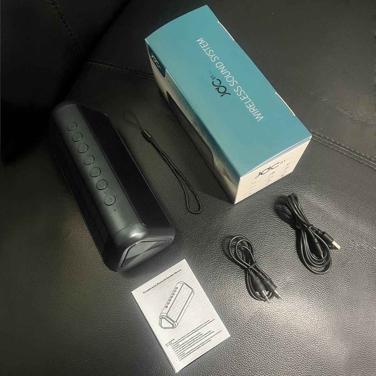 Solar Bluetooth Speaker Portable,5000mAh Wireless Speaker,IPX6 Waterproof Outdoor Speaker,Bluetooth 5.1,TWS Pairing,50H Play Time Heavy Bass for Beach,Party,Hiking,Cycling,Indoor & Outdoor Activities.