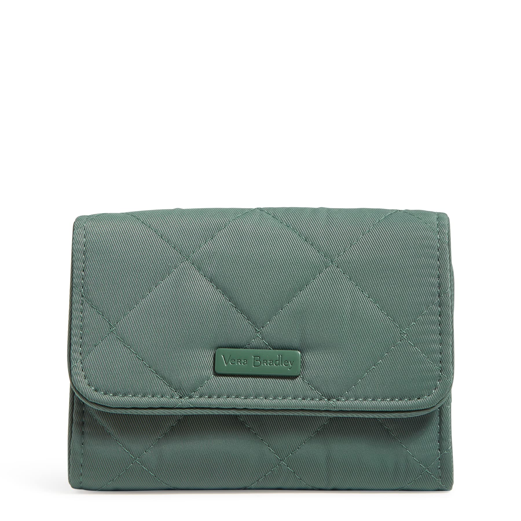 Vera Bradley Women's Performance Twill Riley Compact Wallet With RFID Protection, Olive Leaf, One Size