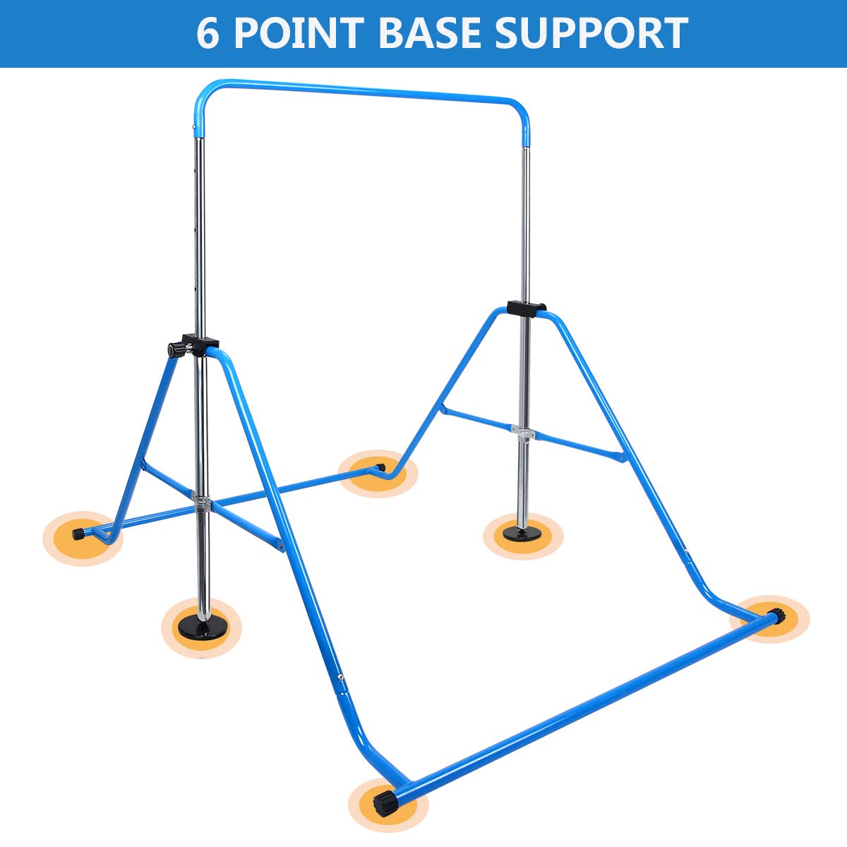 MOPHOTO Expandable Gymnastics Bars Folding Horizontal Bars, Home Gymnastics Equipment Kip Junior Training Bar for Kids Little Gymnasts with Adjustable Height