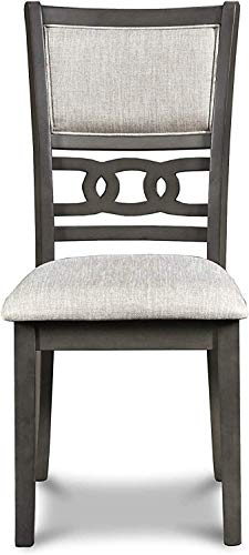New Classic Furniture Gia Drop Leaf Dining Table with Two Chairs, 42-Inch, Gray