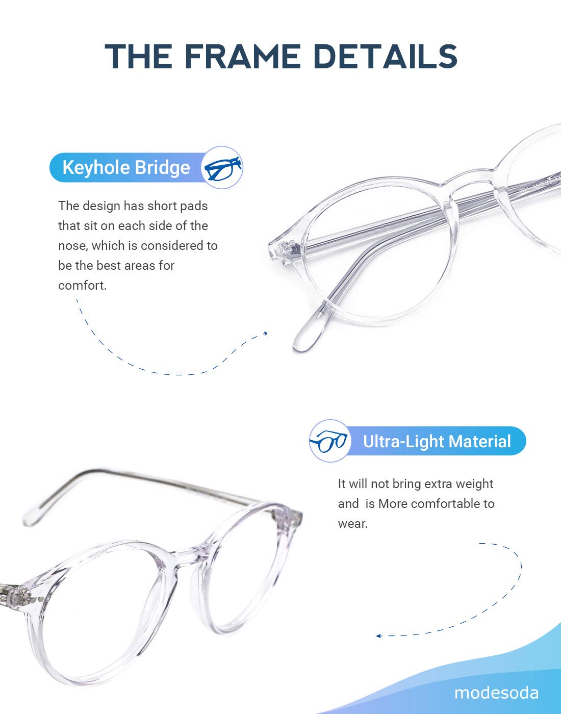 modesoda Kids Glasses,Non-Prescription Optical Eyeglasses,Silicone Flexible Frame with Anti Slip Ear hooks