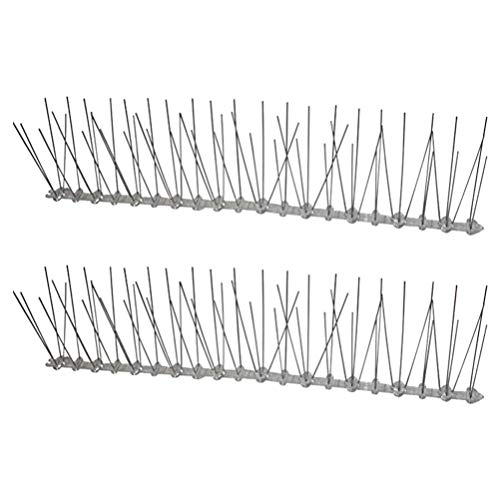 YARNOW 2pcs Birds Spikes Stainless Steel Cat Bird Deterrent Spike Anti- Climb Anti Theft Security Spikes for Pigeon Cat Bird Repellent Spikes (11cm)