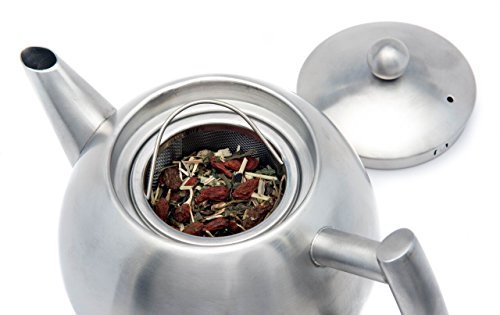 Stainless Steel Tea Pot With Removable teapot Infuser For Loose Leaf & Tea Bags - Dishwasher Safe & Heat Resistant - 1.5 Liter - By Venoly