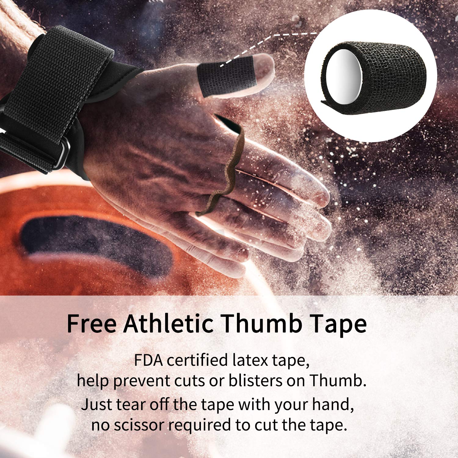 ONLYWIN 3 Hole Leather Hand Grips for Women, Men Palm Protector for Pull-ups, Lifting Gymnastic Crossfit Gloves with Wrist Wraps for Hand Protection,Small