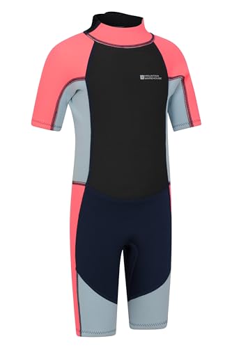 Mountain Warehouse Junior Shorty Wetsuit-2.5mm, Neoprene Kids Wetsuit Fuchsia 9-10 Years