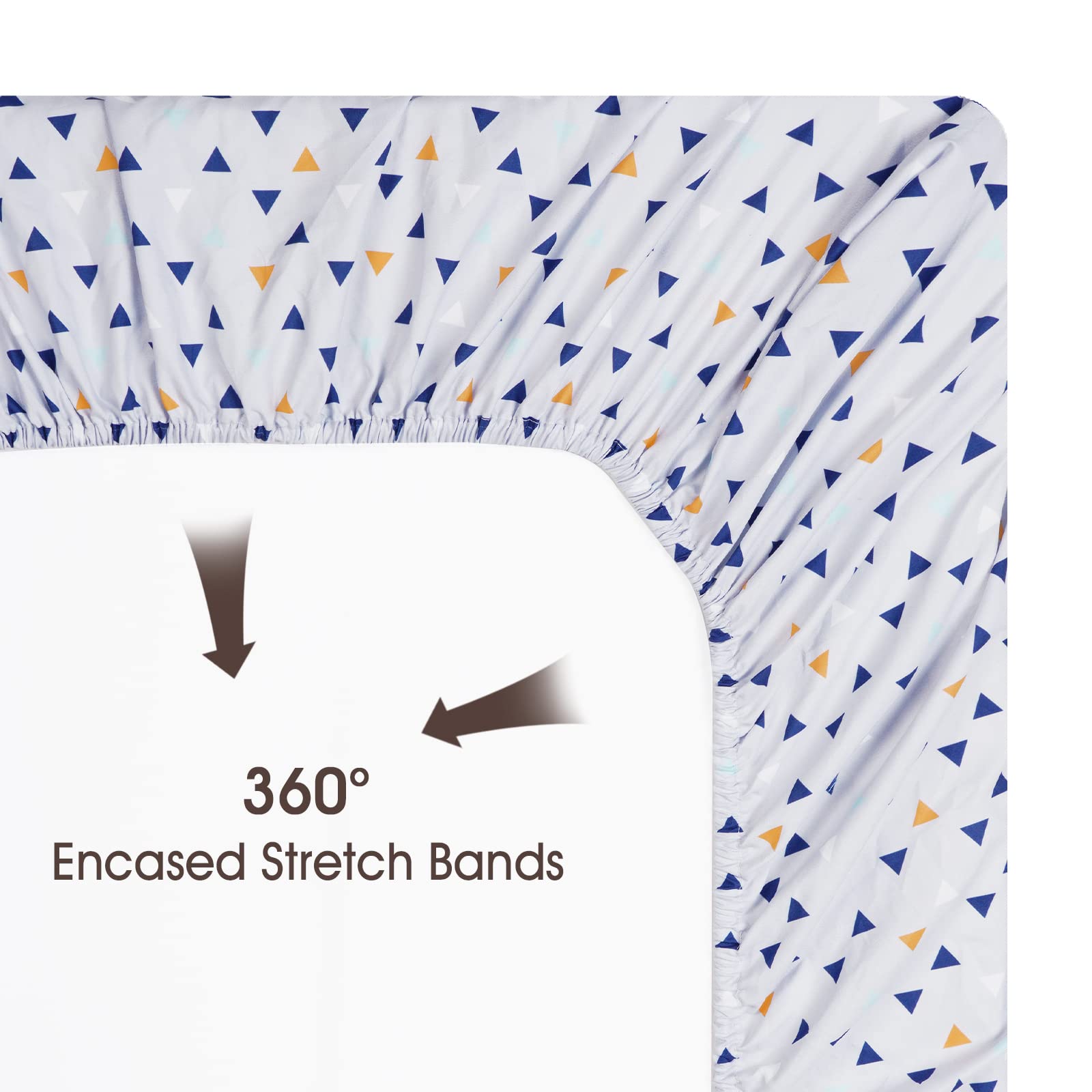 PHF Soft Mini Crib Sheet Set, 2 Pack Silky Comfy Pack N Play Sheets for Boys Girls, Universal Fit for Pack N Play, Playard and Mini Crib Mattresses, Woodland