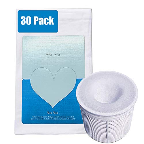VSECUON Pool Skimmer Socks,30 Pack Pool Filter Socks Reusable Pool and Spas Filters Baskets Skimmer Savers (30)