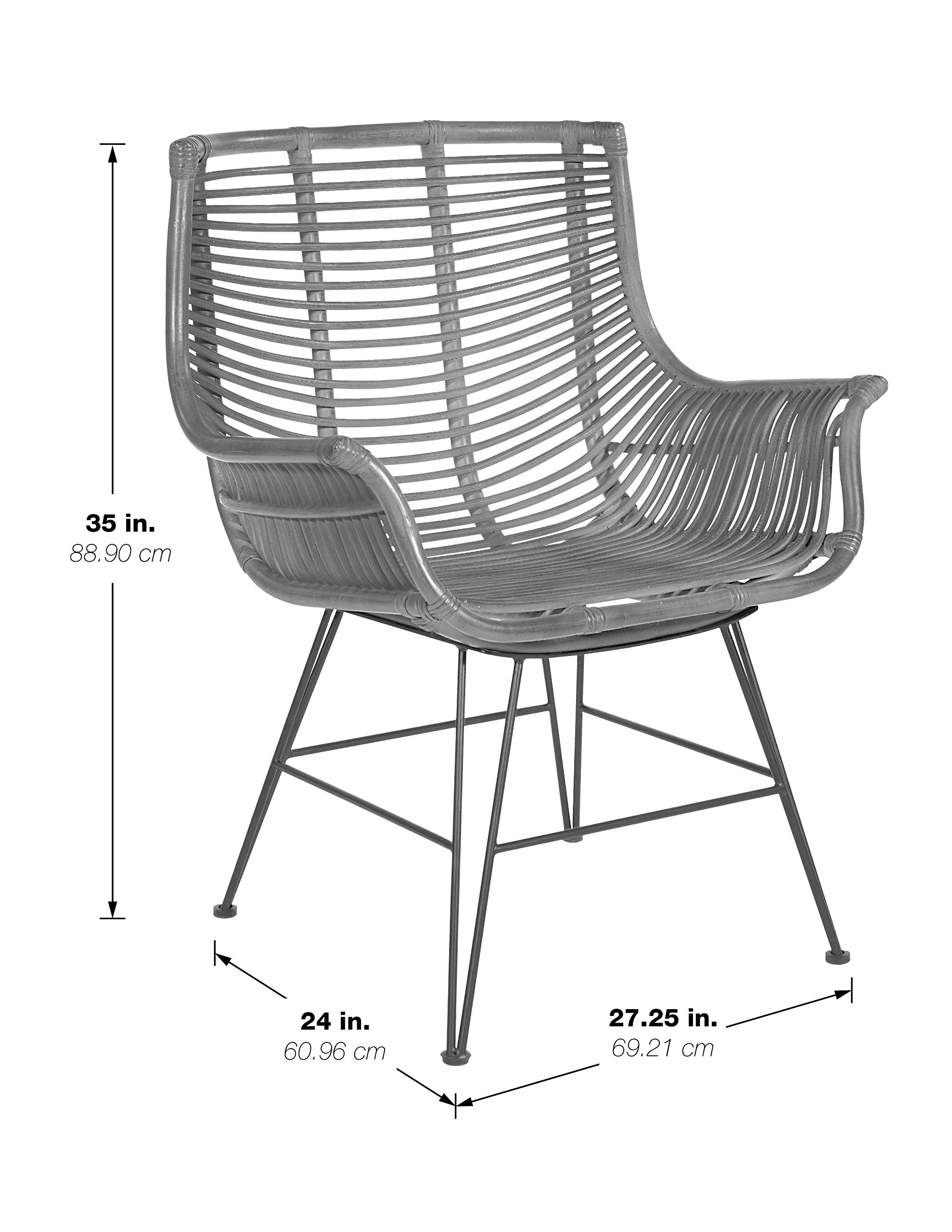 OSP Home Furnishings Dallas Rattan Club Chair, Brown