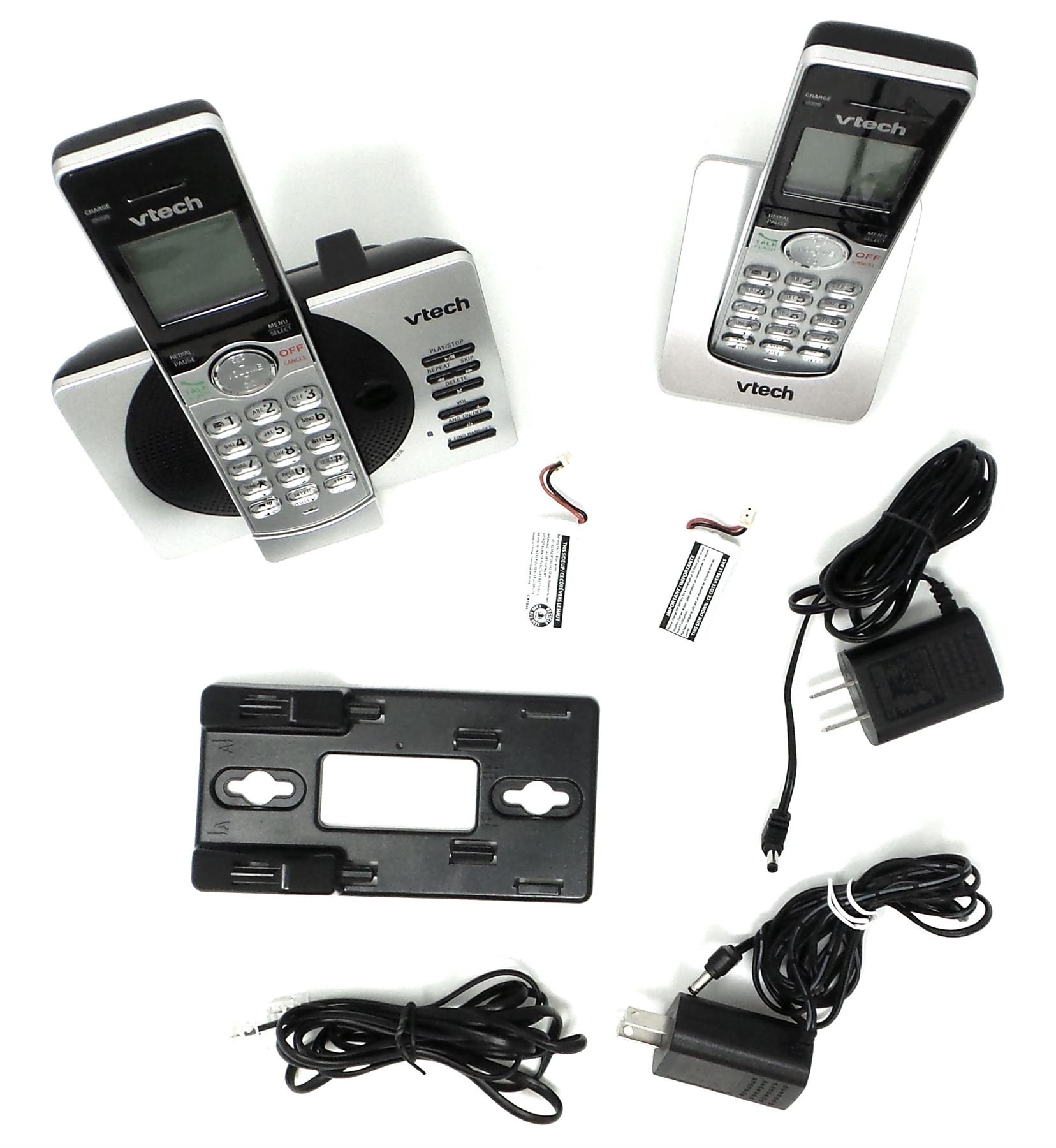 VTech CS6929-2 Cordless Phone with Answering System and Caller ID, Silver/Black with 2 Handsets DECT 6.0 Expandable