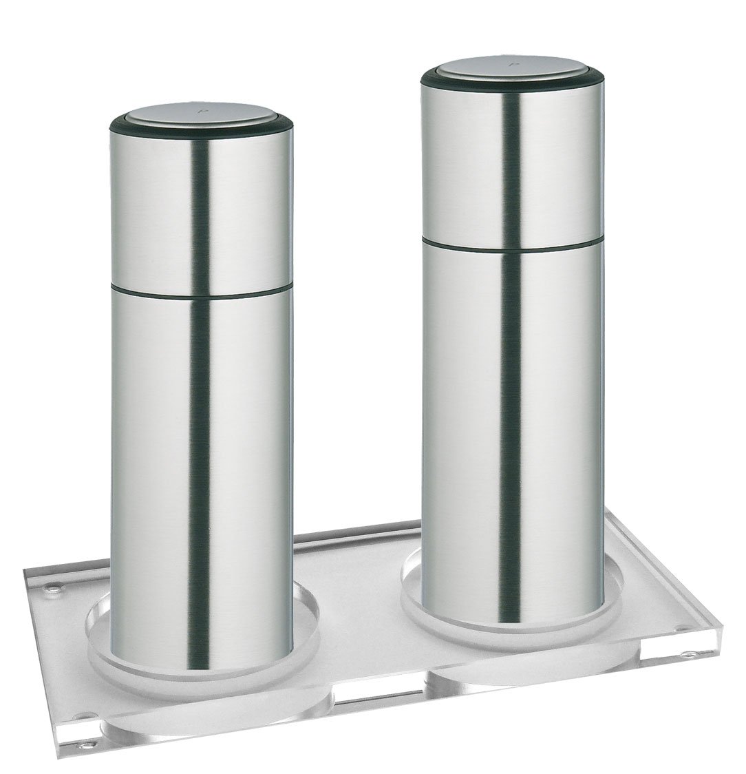 Stand / Tray for Pepper- & Salt Mill Set, Acrylic Glass (without Mills!)