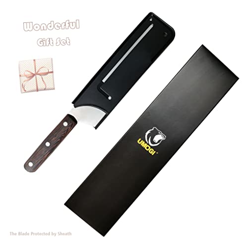 UMOGI Premium 8 Inch Chef’s Knife with sheath - German High Carbon Stainless Steel - Full Tang Natural Wooden Handle Ergonomic Grip,Ultra Sharp - Best for Slicing Meats Roasts Vegetable & Fruits