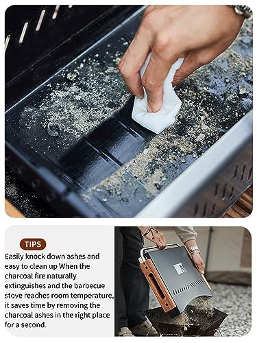 Naturehike Charcoal Grills Portable Charcoal Grill BBQ Grill Small Folding Tabletop Grill Mini Stainless Steel Outdoor Cooking Propane Grill Camping Beach Traveling Picnic Backyard (Gray)