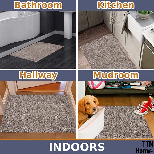TTN Home Entryway Rug 24" x 36", Front Door Mat Indoor Entrance, Indoor Door Mat, Microfiber Rugs for Entryway, Entry Throw Rug with Rubber Backing Washable, Absorbent Door Mat, Muddy Mat for Dog