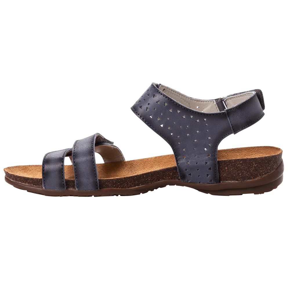 Propét Women's Farrah Sandal, Blue, 10 2E US
