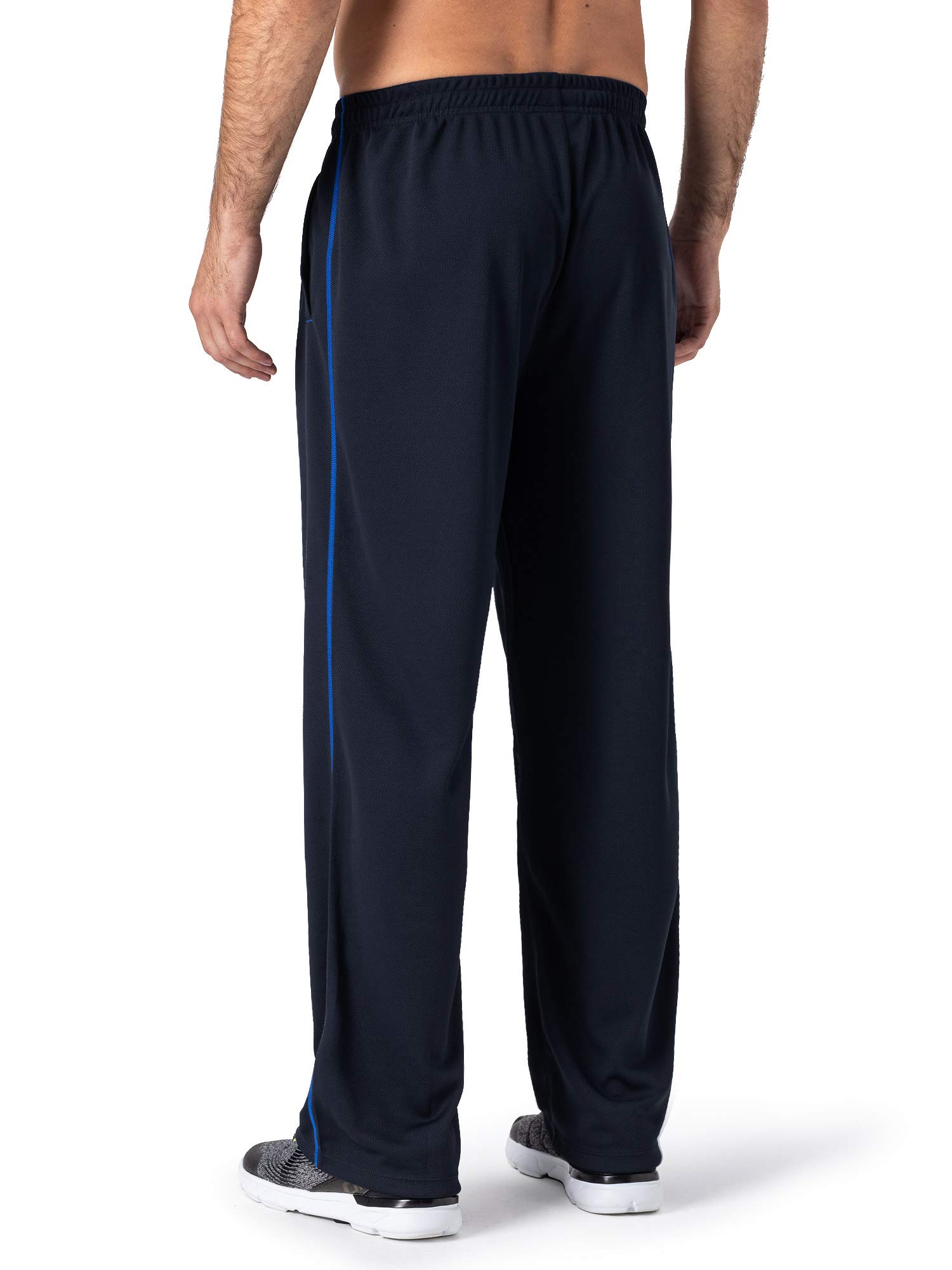 MAGNIVIT Men's Gym Pants Loose Fit Fitness Workout Sweatpants with Zipper Pockets Blue