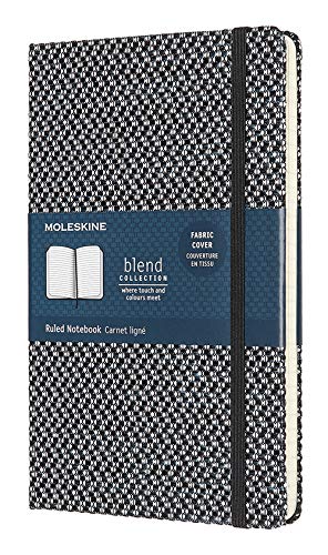 Moleskine Limited Collection Blend Textile Notebook, Hard Cover, Large (5 x 8.25") Ruled/Lined