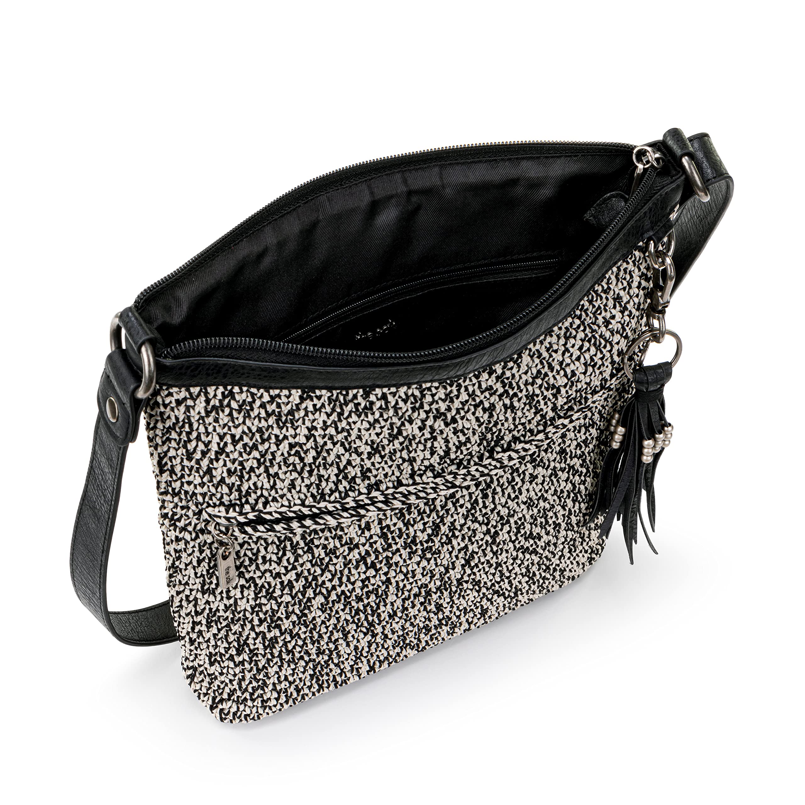 The Sak Lucia Crossbody Bag in Crochet, Adjustable Strap, Moonlight Static
