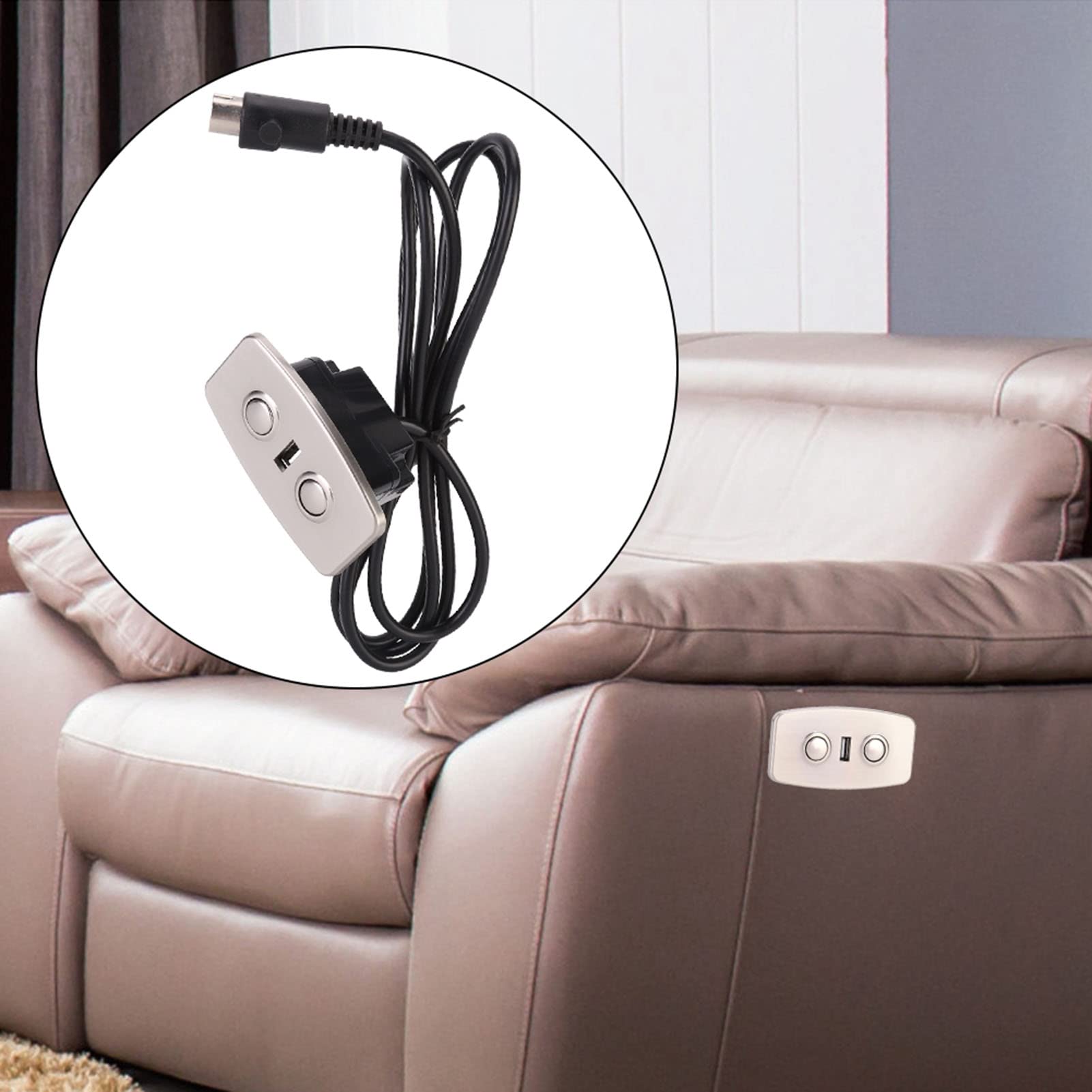 OKJHFD2 Button Lift Chair or Electric Recliner Hand Control, Electric Sofa Recliner Hand Control, Plug and Play Hand Control Recliner Replacement Parts with Dual USB Charging Ports