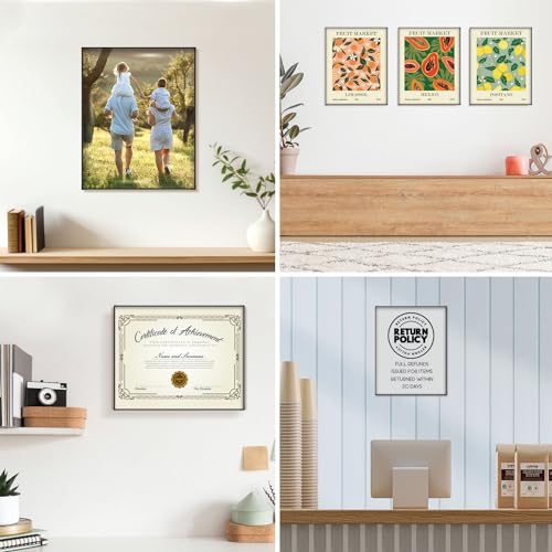 MANTELLO ESSENTIALS 8x10 Picture Frame, 8x10 Frame - Set of 6 - Black Frames 8x10, Picture Frames for Wall and Tabletop