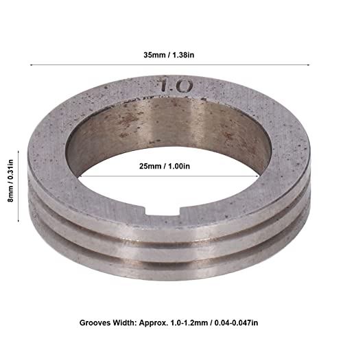 Welder Drives Roll, 5Pcs Stable Feeding High Accuracy Welders Wire Feed Roller 1.0β1.2mm Grooves Bearing Steel Wear Resistant for Welding Components