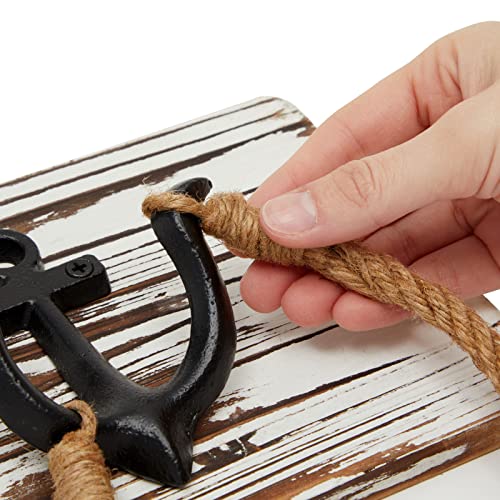 Okuna Outpost 2 Pack Nautical Towel Ring Holder, Anchor Bathroom Decor and Accessories (9 x 6 in)