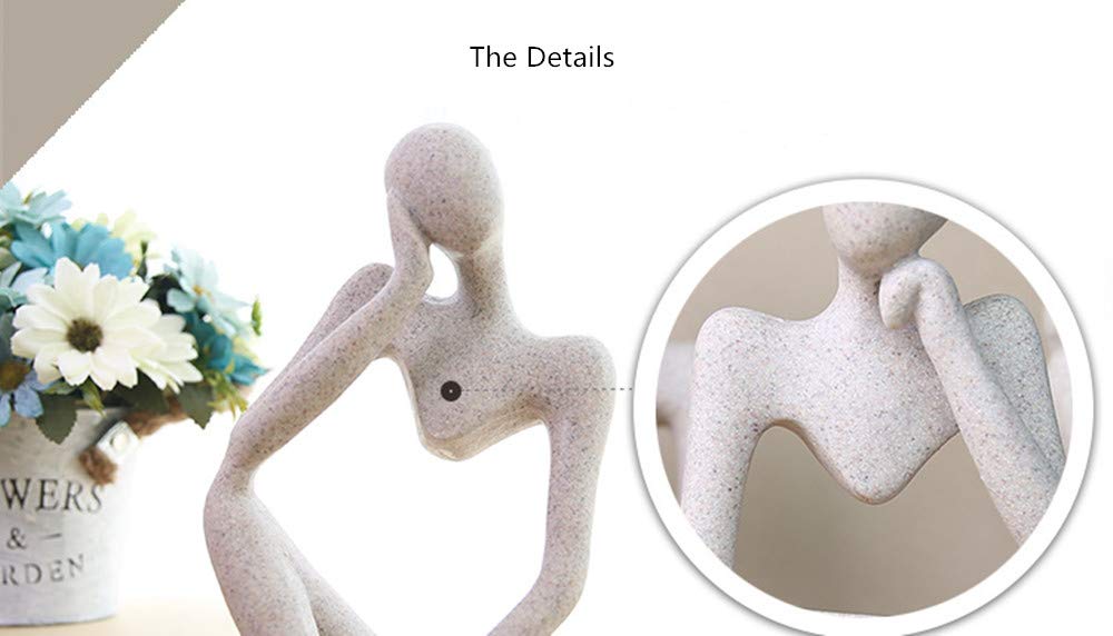 NEWQZ Thinker Figurine Resin Sculpture Statue Collectible Craft Art Handcrafted for Desktop Decor(Smooth)
