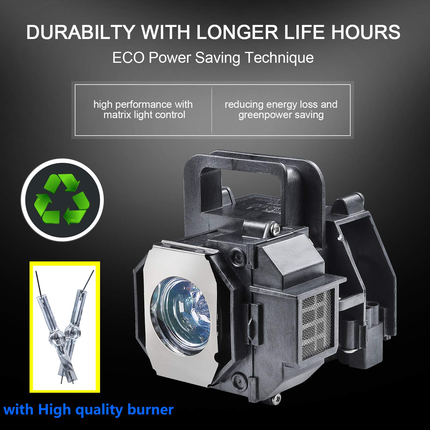 Molgoc V13H010L49 Replacement Lamp Compatible with Epson Home Cinema 8350 Bulb ELPLP49 H373a, H419a Projector lamp.