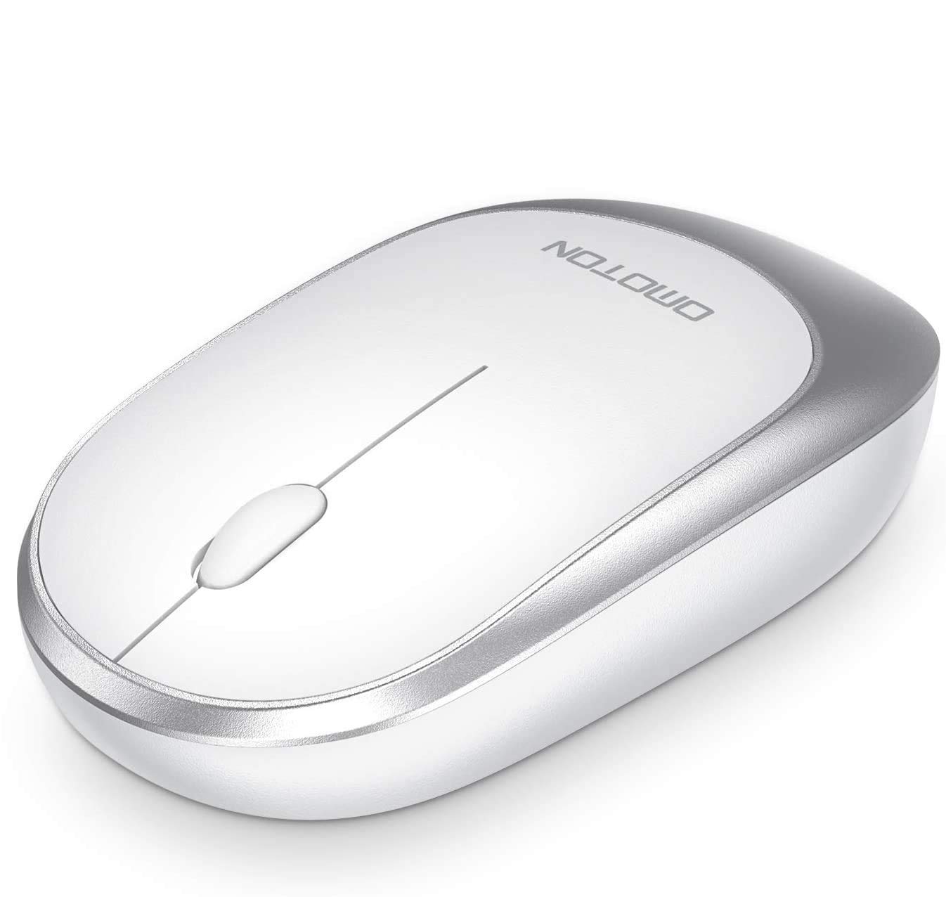 OMOTON Bluetooth Mouse for Mac, Wireless Mouse for MacBook Air/Pro, Silent Mouse for MacBook, iPad, iPad Pro, Laptop, Computer, PC, Notebook, Silver