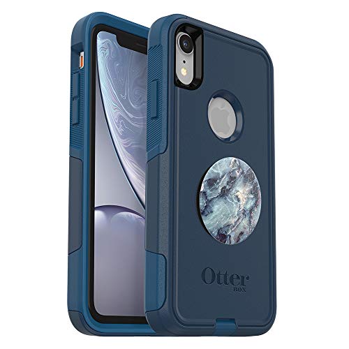 OtterBox Bundle: Commuter Series Case for iPhone XR - (BESBOKE WAY) + PopSockets PopGrip - (BLUE MARBLE)