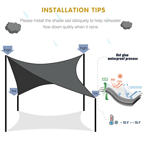 SUNNY GUARD Waterproof Sun Shade Sail 10' x 13' White Rectangle UV Block Sunshade for Backyard Yard Deck Patio Garden Outdoor Activities and Facility
