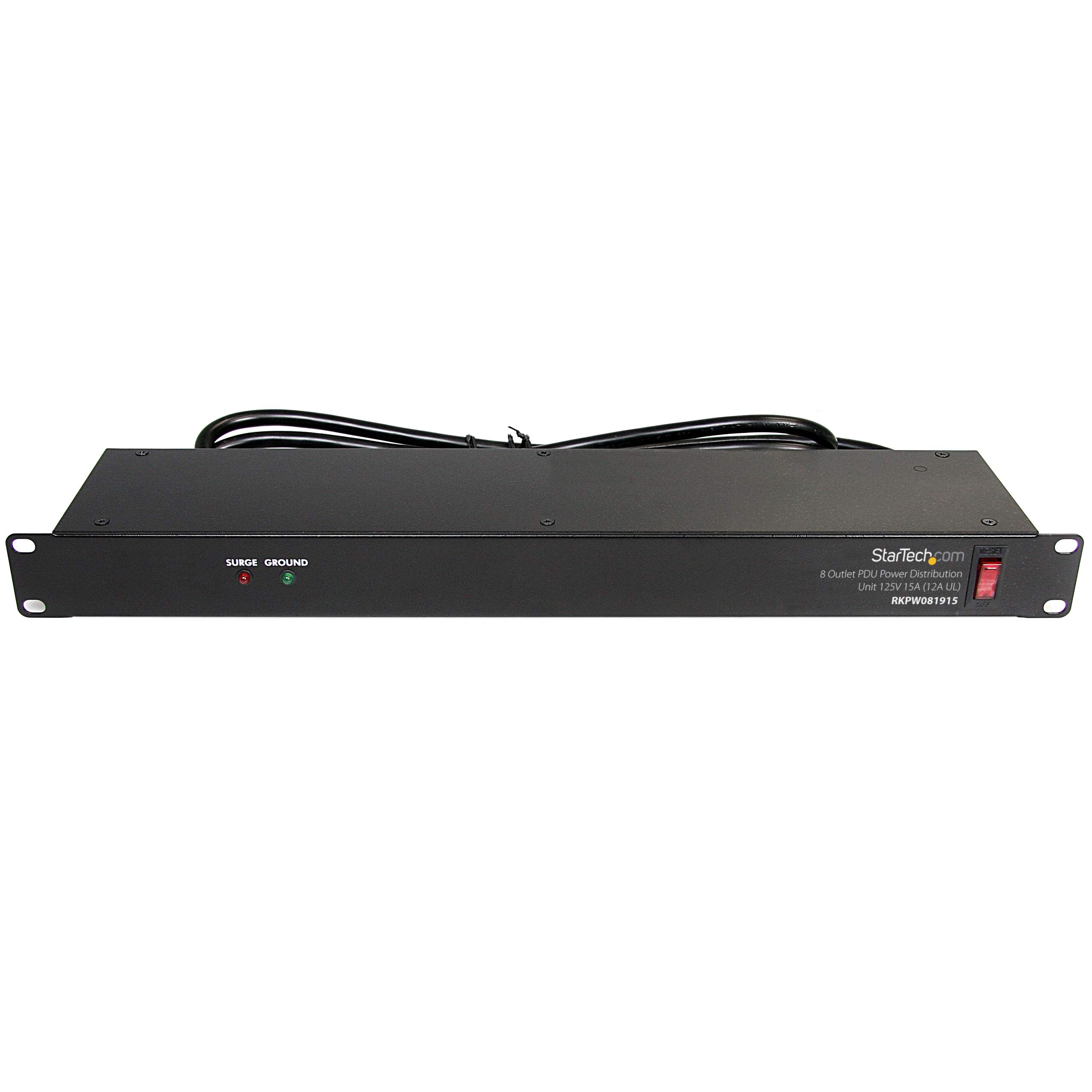 StarTech.com 19" 18U Server Rack Cabinet and 8 Outlet Horizontal 1U Rack Mount PDU Power Strip Bundle