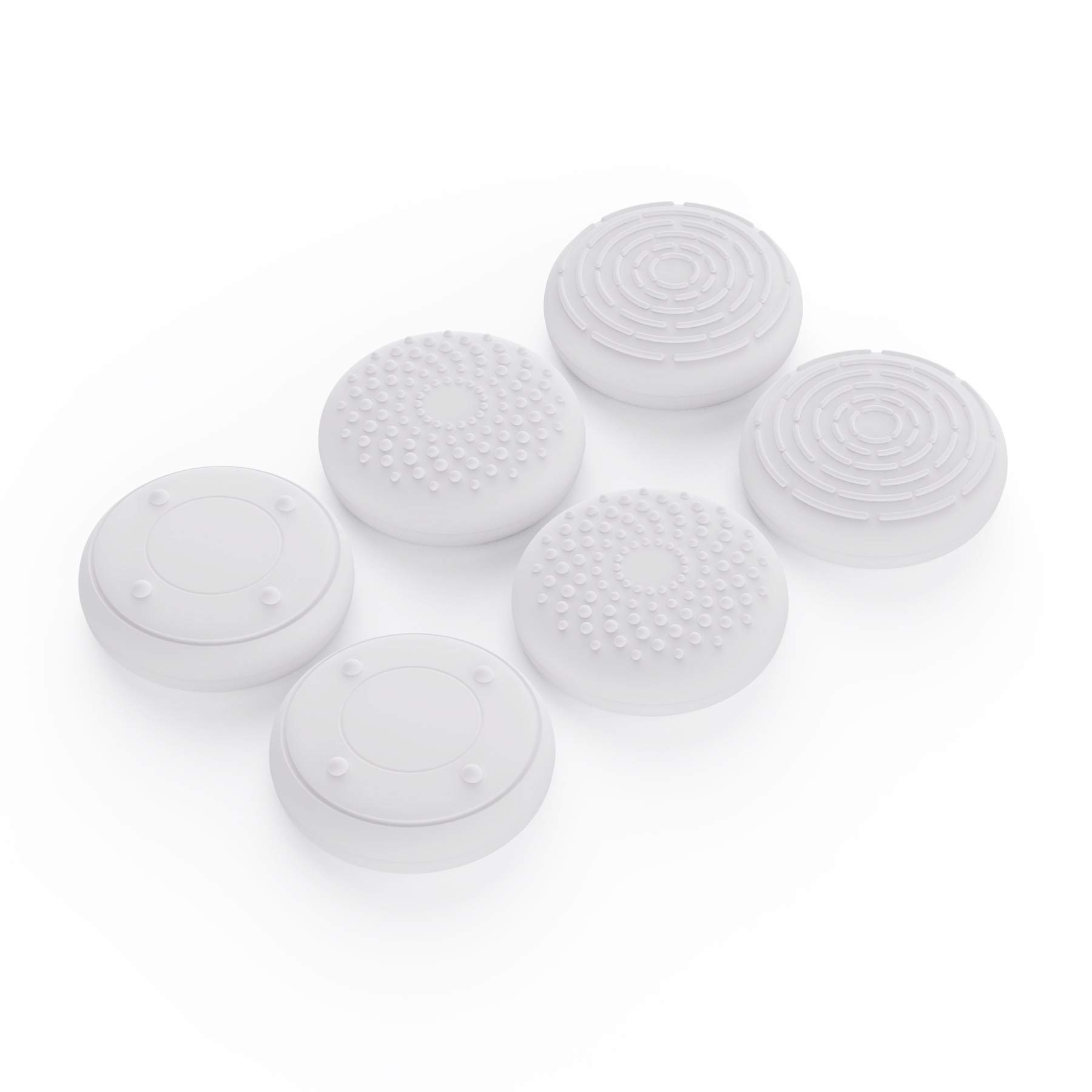 PlayVital White 3D Studded Edition Anti-Slip Silicone Cover Skin for Xbox Series X Controller, Soft Rubber Case Protector for Xbox Series S Controller with 6 White Thumb Grip Caps