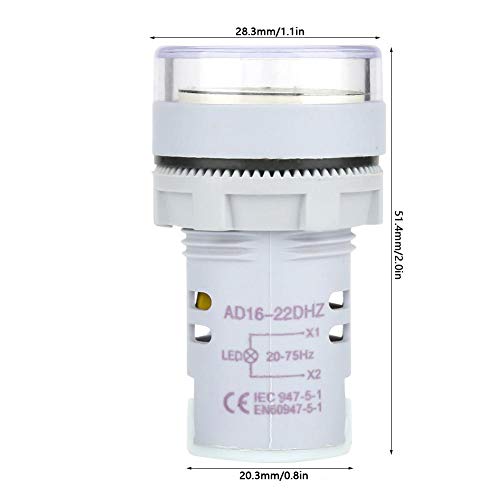 YWBL-WH AC Round Frequency Meter LED Digital Display Hz Frequency Indicator Light