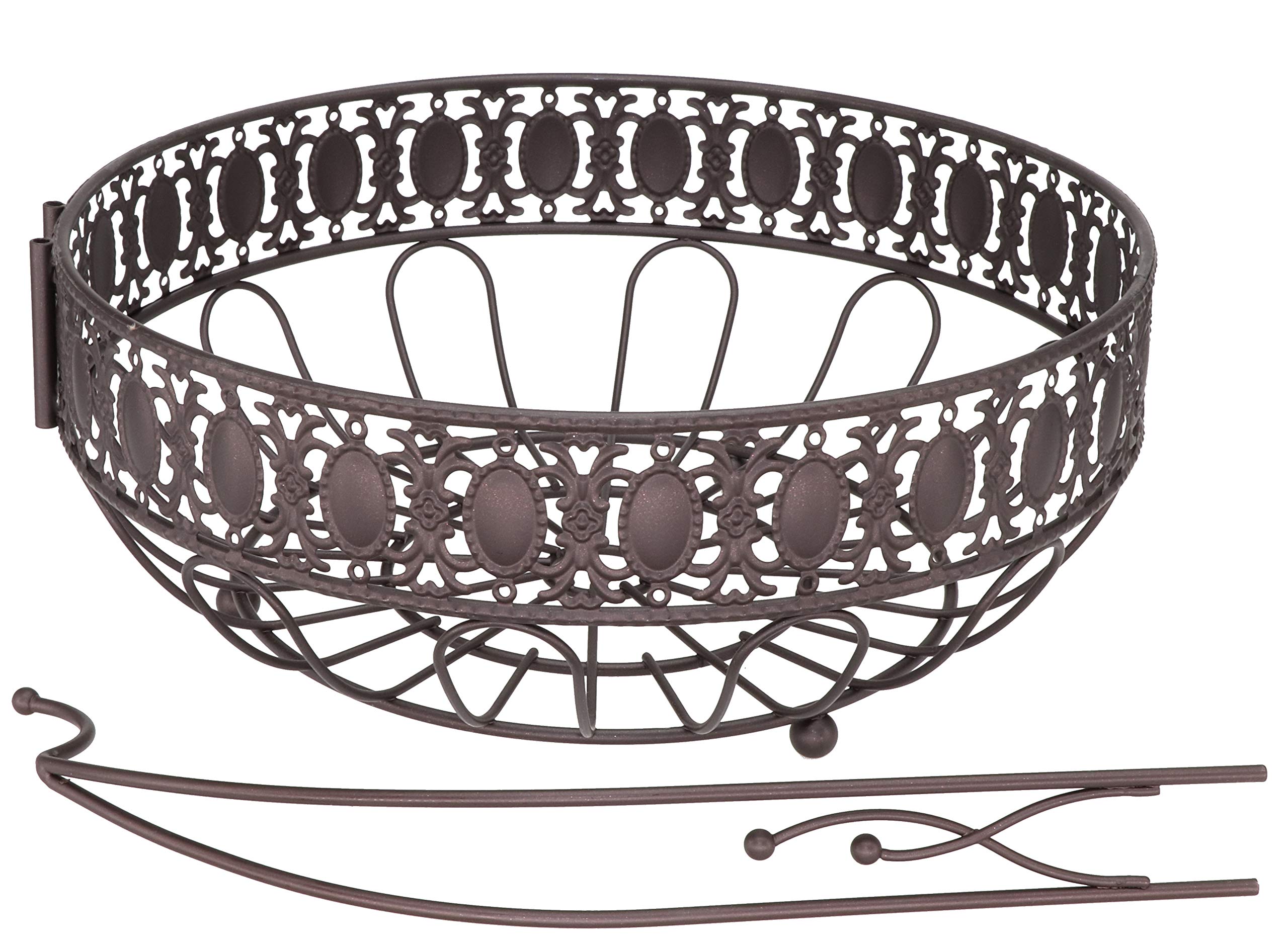 ROSYLINE Fruit basket Bowl, with Banana Hanger Suitable for kitchen, dining table decoration and storage (brown)