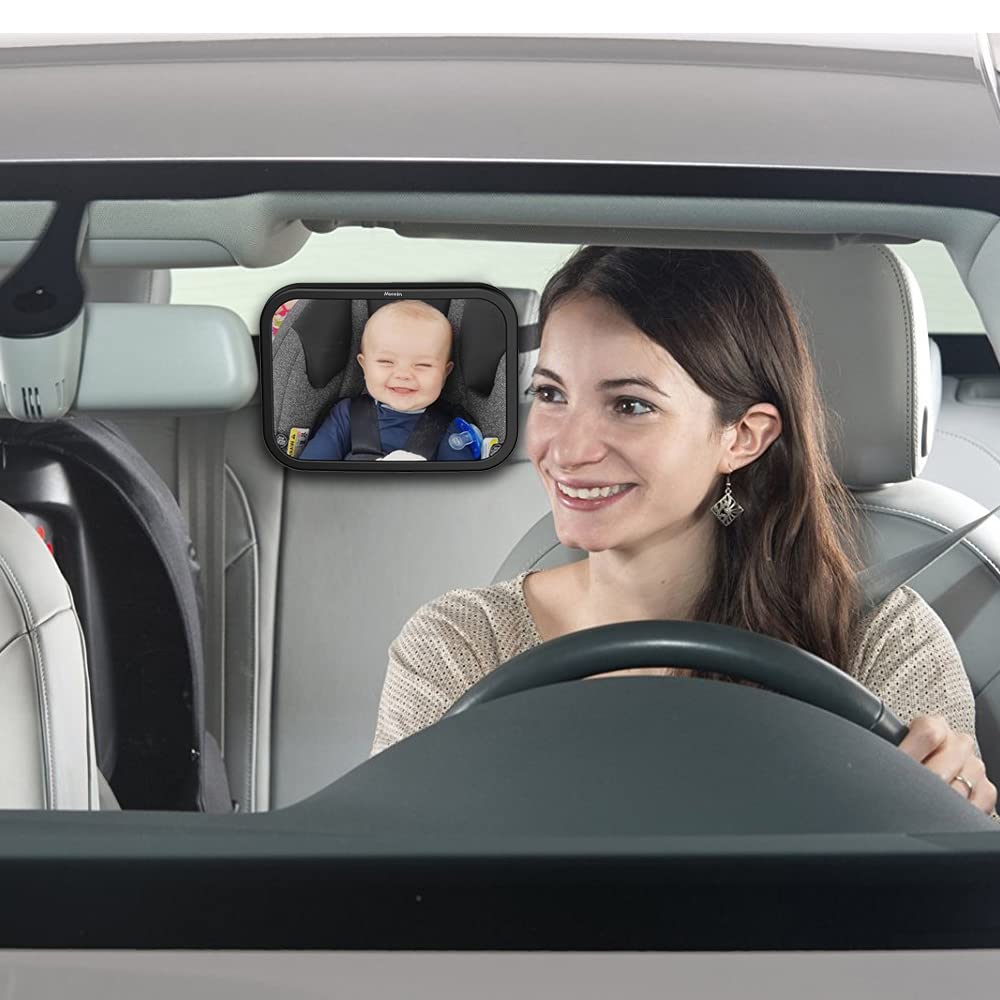 𝐌𝐎𝐍𝐎𝐉𝐎𝐘 Baby Car Mirror for Back Seat, Baby Car Seat Mirror, Safety and Wide Baby Rear View Mirror to See Rear Facing Infants, Babies, Kids and Child
