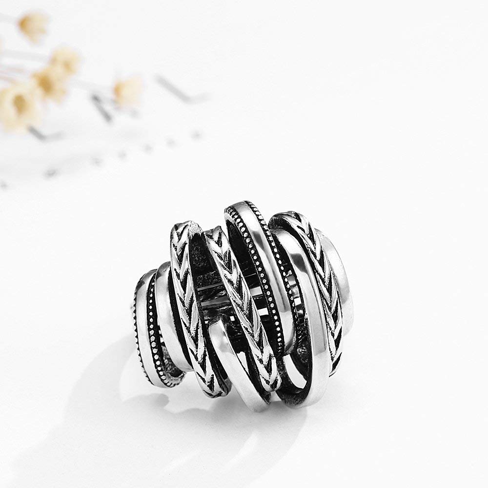 Mytys Statement Ring for Women 2 Tone Gold Designer Knot Intertwined Crossover Finger Cable Cocktail Rings Size 7