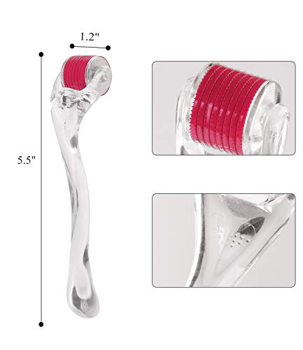 MeFace Derma Roller 0.25mm Microneedle and 540 Micro Needling Derma Roller to Improve Skin Health, Includes Free Storage Case-Transparent Derma Roller