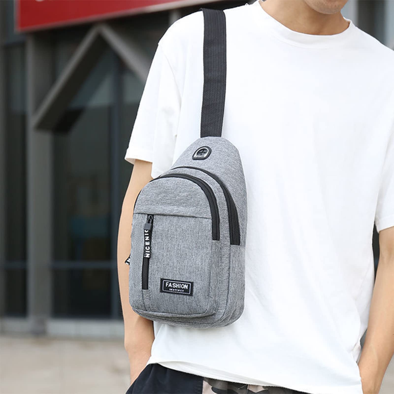 Multipurpose Strap Bag - Crossbody Backpack With Headphone Hole Hiking Backpack Shoulder Bag For Men & Women
