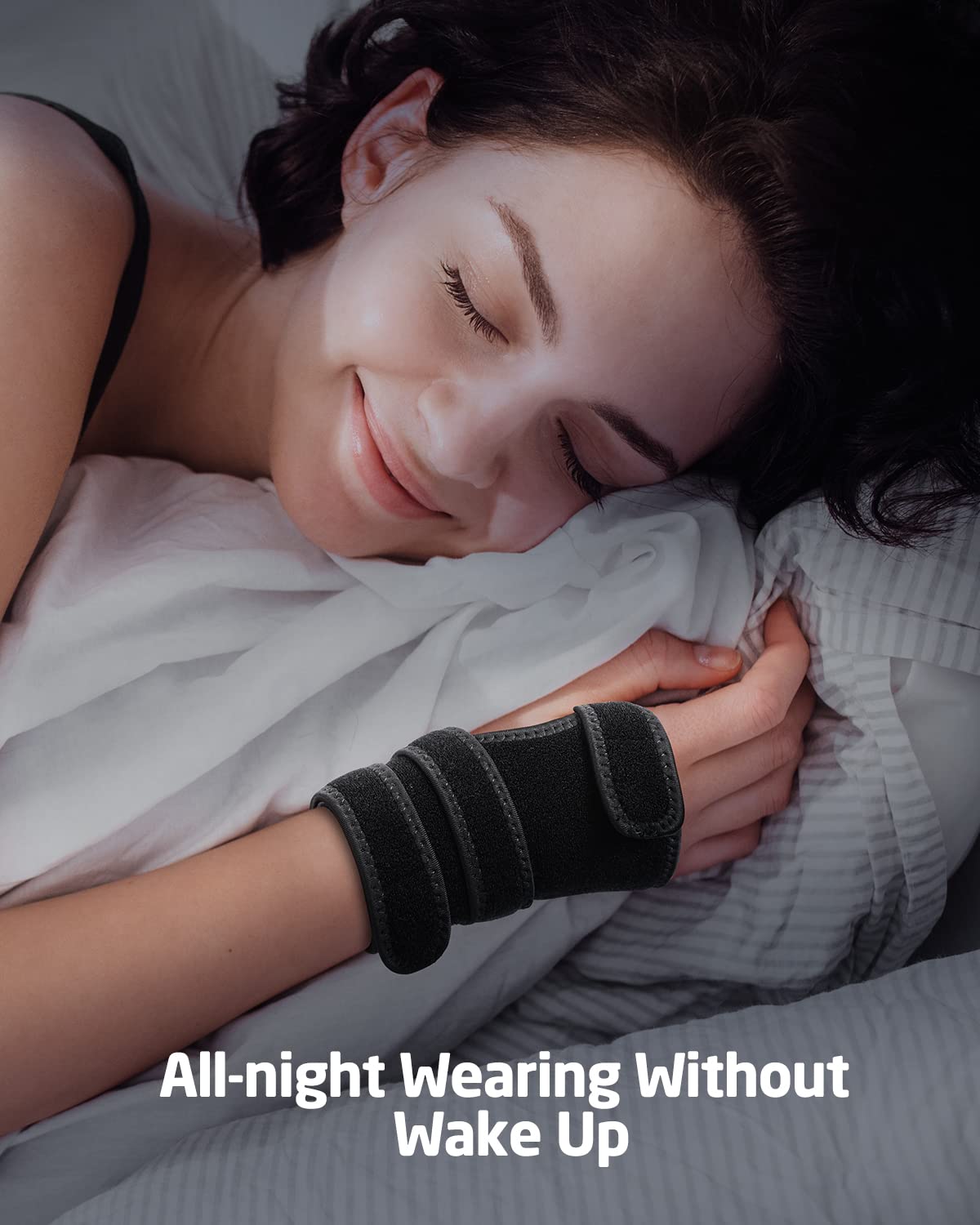 Tintol Wrist Brace for Carpal Tunnel Relief Night Moderate Support Splint for Typing Sleeping with a Metal Bar, Hand Brace Fit Right Left Hand for Tendonitis, Sprain, Arthritis, RSI (Right hand)