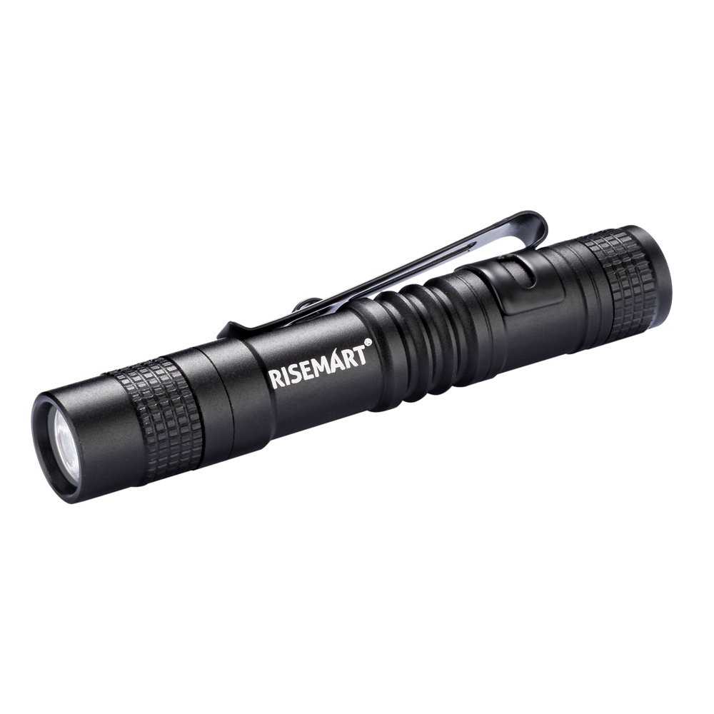 RISEMART Super Small Mini Flashlight AAA 100 Lumens Ultra Bright LED Pen light Pocket Clip Tactical Torch Lamp(3.5")