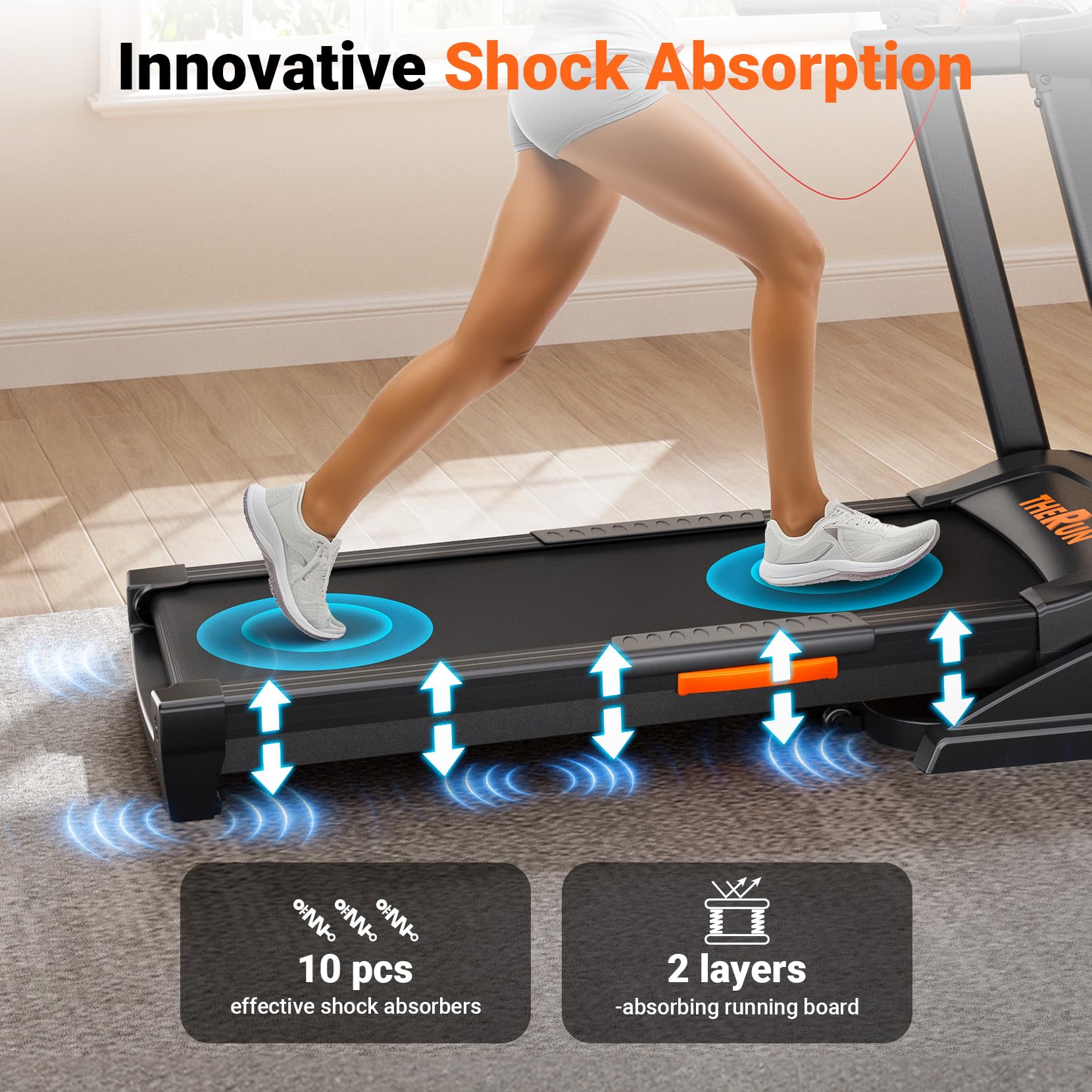 THERUN Treadmill Cover, Dustproof and Waterproof Protective Oxford Cloth Treadmill Cover for Folding Treadmill Gym Machine Black