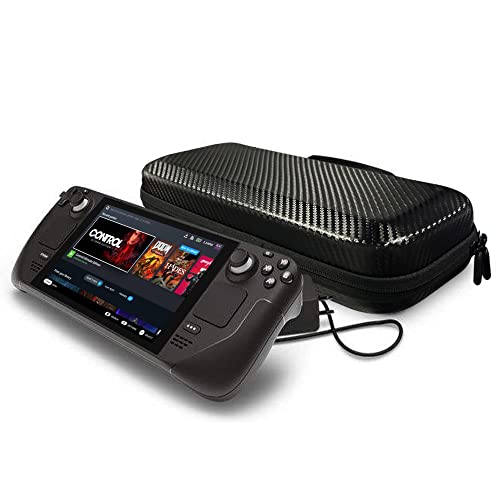 Steam Deck Carrying Case, Protective Hardshell Travel Case with Zipper Pocket for Steam Deck Console & Accessories, Storage Bag - Fit Original Charger AC Adapter